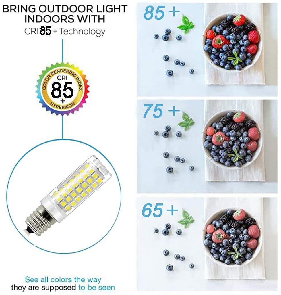 Microwave Oven Appliance 8W E17 LED Bulb (75W Halogen Bulb Equivalent) Dimmable Ceramic Body Appliance Bulb Microwave Oven Light Bulb (2-Pack, Daylight White 6000K)