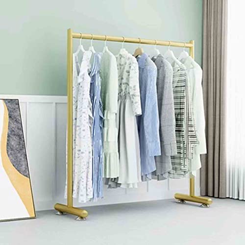 Floor Clothes Rack with Oval Base,Freestanding Hanger,Gold,for Hanging Clothes,Standard Rod Simple,51.2β and 59.1β(Size:80x150cm)