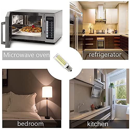 Microwave Oven Appliance 8W E17 LED Bulb (75W Halogen Bulb Equivalent) Dimmable Ceramic Body Appliance Bulb Microwave Oven Light Bulb (2-Pack, Daylight White 6000K)