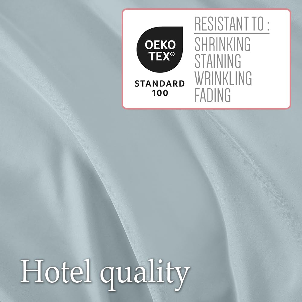 lalaLOOM Full Bed Sheet Set, Soft Microfiber Hotel Luxury Bedding, Extra Deep Pocket, 4 Piece Sheets and Pillowcase Sets, Breathable Wrinkle, Fade Resistant, Easy Care Machine Washable Linen, Sea Blue