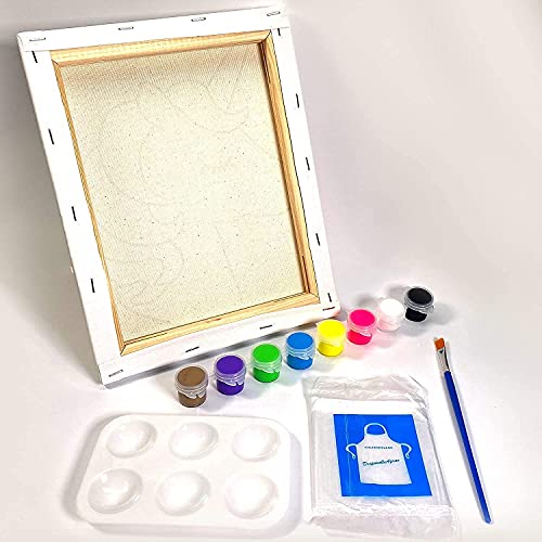 Indigo Art Studio Pre Drawn Canvas Paint Kit for Adults Kids | Stenciled With Marker | Art Activity | Afro Queen Retro | DIY Birthday Gift & Sip and Paint With Twist Party Queen #5 (8x10 Inches)