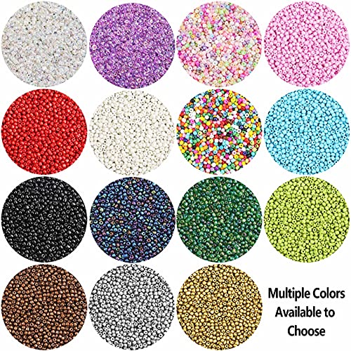 Glass Seed Beads 150Gram 2mm 12/0, 10000pcs Antique Silver Loose Pony Beads Mini Opaque Spacer Beads for Ring Bracelet Earring Necklace Jewelry Making DIY Art Crafts