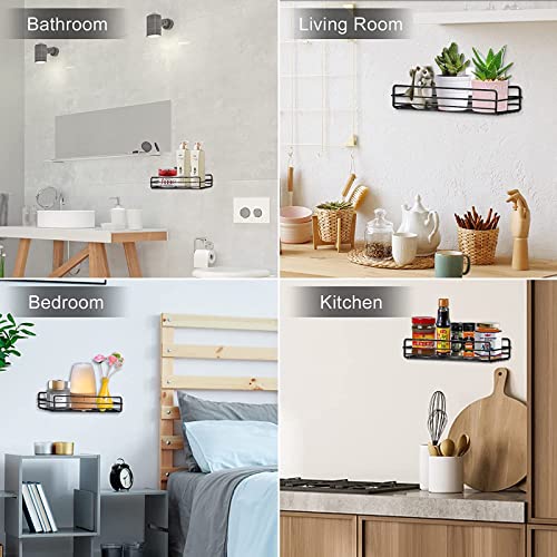 GIVIMO Shower Caddy with Powerful Adhesive No Drilling Shower Shelves Wall Mounted Shower Organizer Black Bathroom Shower Rack Perfect Shower Caddy Shelf for Your Daily Use