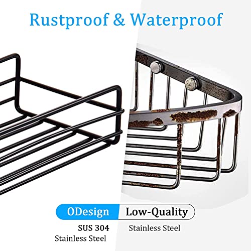 GIVIMO Shower Caddy with Powerful Adhesive No Drilling Shower Shelves Wall Mounted Shower Organizer Black Bathroom Shower Rack Perfect Shower Caddy Shelf for Your Daily Use