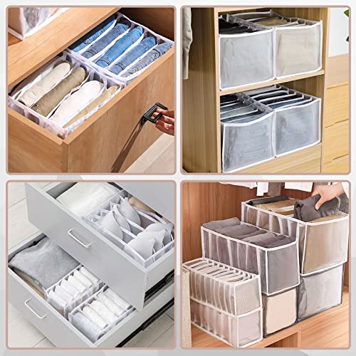 AUREIKA Wardrobe Clothes Organizer | 3PCs Closet and Drawer Organizer for Clothing | Nylon Mesh Divider Storage Compartments for T-shirts Leggings Bras Pants Skirts Socks | Medium Large and Small