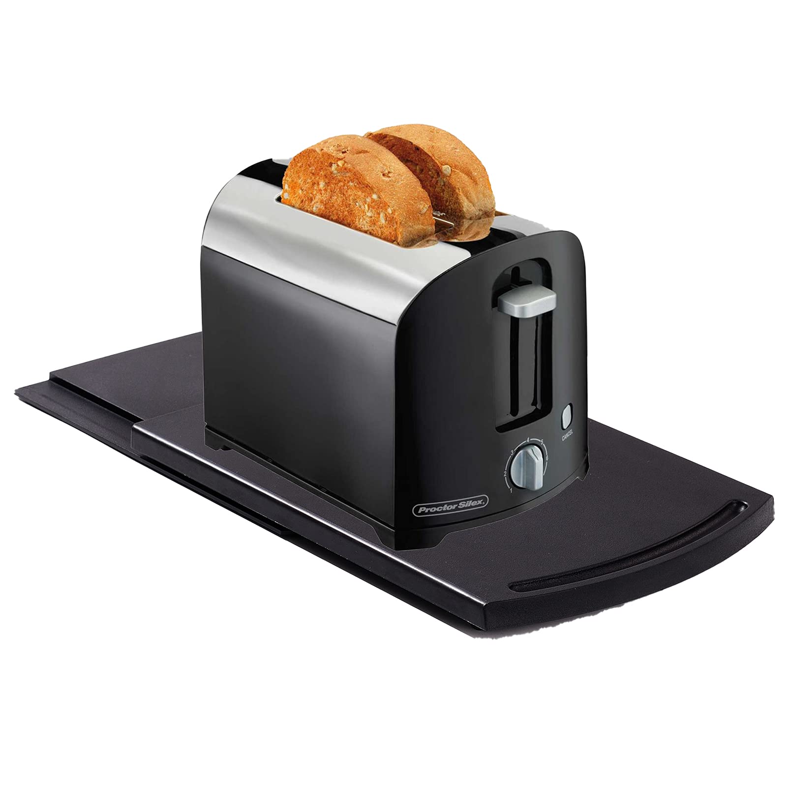 HOME RIGHT Sliding Coffee Maker Tray, Black, Rectangular, Non-Toxic ABS Material, Easy to Clean, Reduces Burden, For Countertop Use