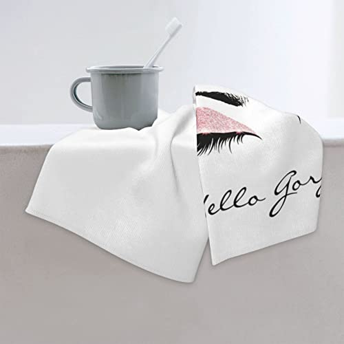 Soft Absorbent Hand Towel Gorgeous Eyelashes Bathroom Decor Multipurpose Fingertip Towels for Guests, Hand, Face, Gym and Spa, Yoga All Season-27.5 x 16 inches