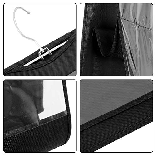 Emoly Hanging Handbag Organizer Dust Proof Storage Holder Bag Wardrobe Closet for Purse Clutch with 6 Larger Pockets for Organizing and Storing Women Handbags(Black)