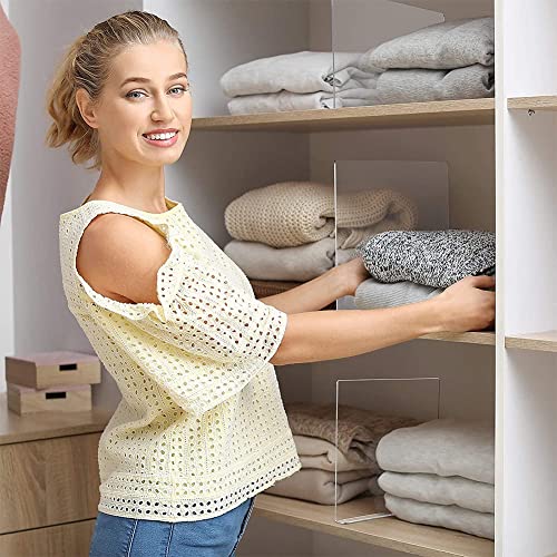 OnDisplay Acrylic Shelf Dividers - Closet Shelves Organizer - Clothing/Purse Separator (8 Pack, 8")