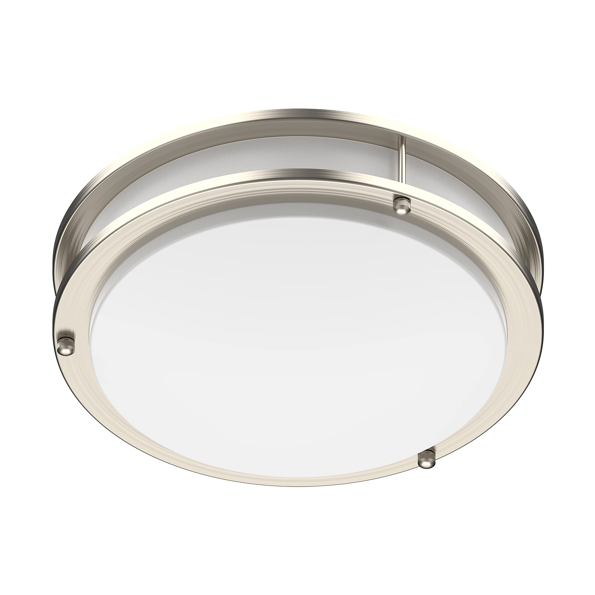 DYMOND LED Ceiling Light Fixture Flush Mount 4000K Natural Daylight Dimmable Surface Mount Brushed Nickel Ceiling Lamp for Kitchen, Hallway, Bathroom, Bedroom, Closet (12 Inch) (1 Pack)