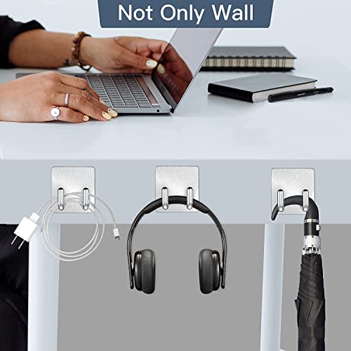 Razor Holder for Shower - 4PCS Shaver Holder for Shower Wall, Self Adhesive Inside Shower Hook Waterproof Stainless Steel Holder Stand Bathroom Kitchen Organizer Shaver Towel Loofah Bathrobe Coat Hook