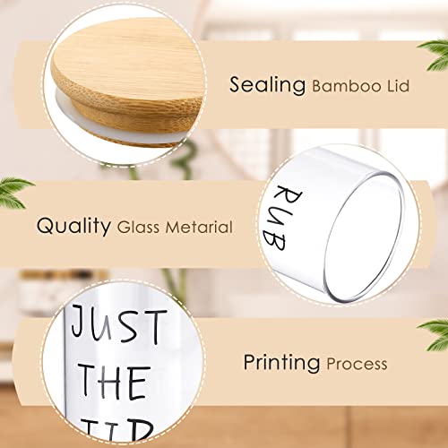 6 Pieces Glass Jars for Bathroom Decor Apothecary Jars with Lids Glass Qtip Holder Bathroom Set Farmhouse Bathroom Storage Containers Cotton Ball Holder Glass Bathroom Jars Vanity Makeup Organizer
