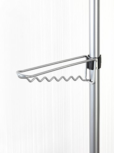 WENKO Appolon Telescopic Rack System Rail, Adjustable, Heavy Duty, for Hanging Clothes, Storage, Organizer, with Shelves, 24 x 70.9-118.1 x 11 in