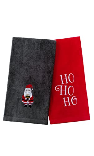 17-Piece Christmas Holiday Bathroom Accessory Set with | Resin Liquid Soap Pump| Bath Rug | Shower Curtain | 12 Curtain Hooks | 2 Hand Towels| Gift Box Set | Xmas Decor (Silly Santa)