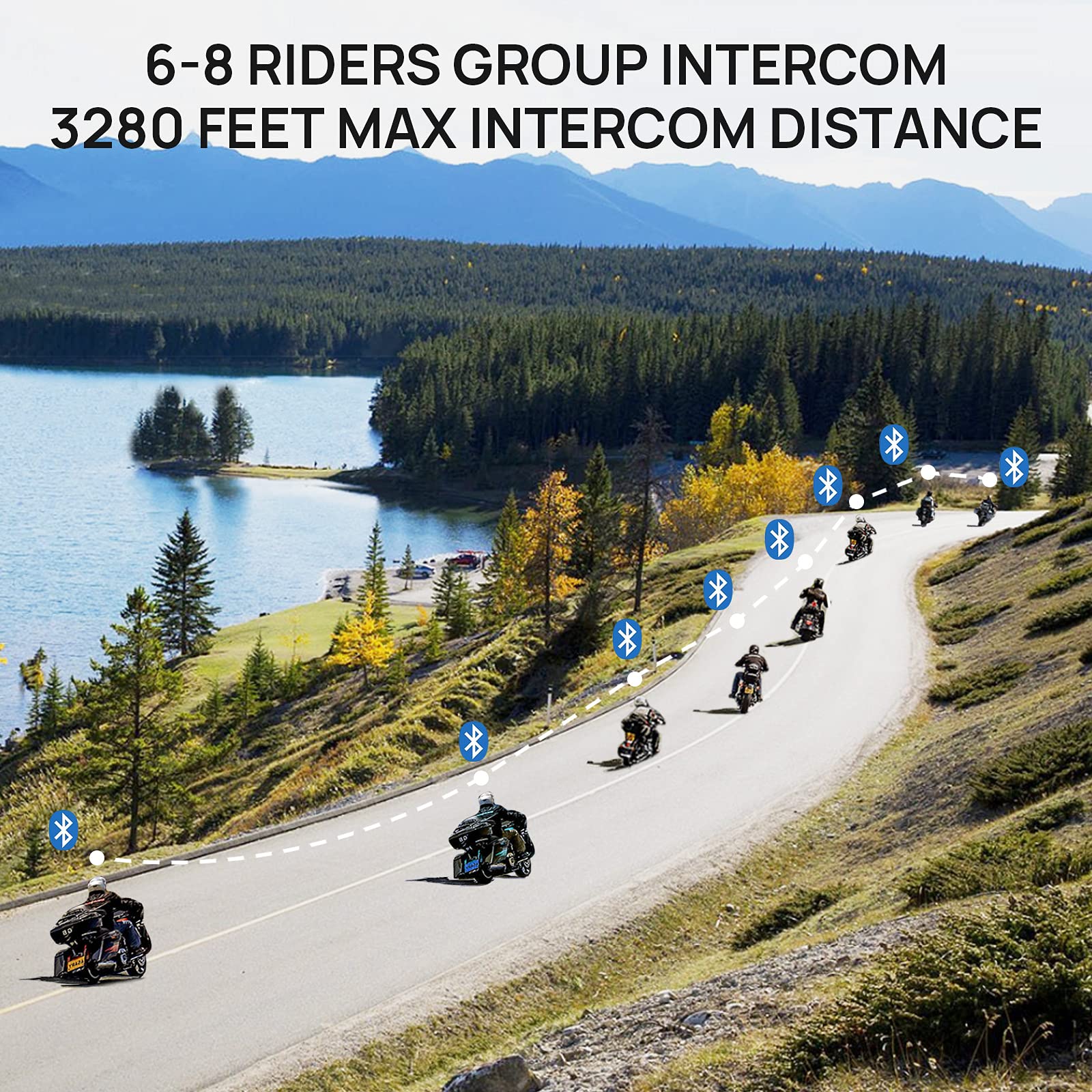 ILM Bluetooth Motorcycle Helmet Modular Flip up Full Face Dual Visor 6 Riders Group Intercom Mp3 FM Radio DOT Model 902BT PRO(Matte Black, Large)