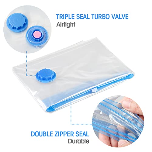 Lucky Monet 10 Pack Vacuum Storage Bags 32" x 40", Space Saver Compression Bags Vacuum Seal Bags for Clothing Comforters Blankets Travel