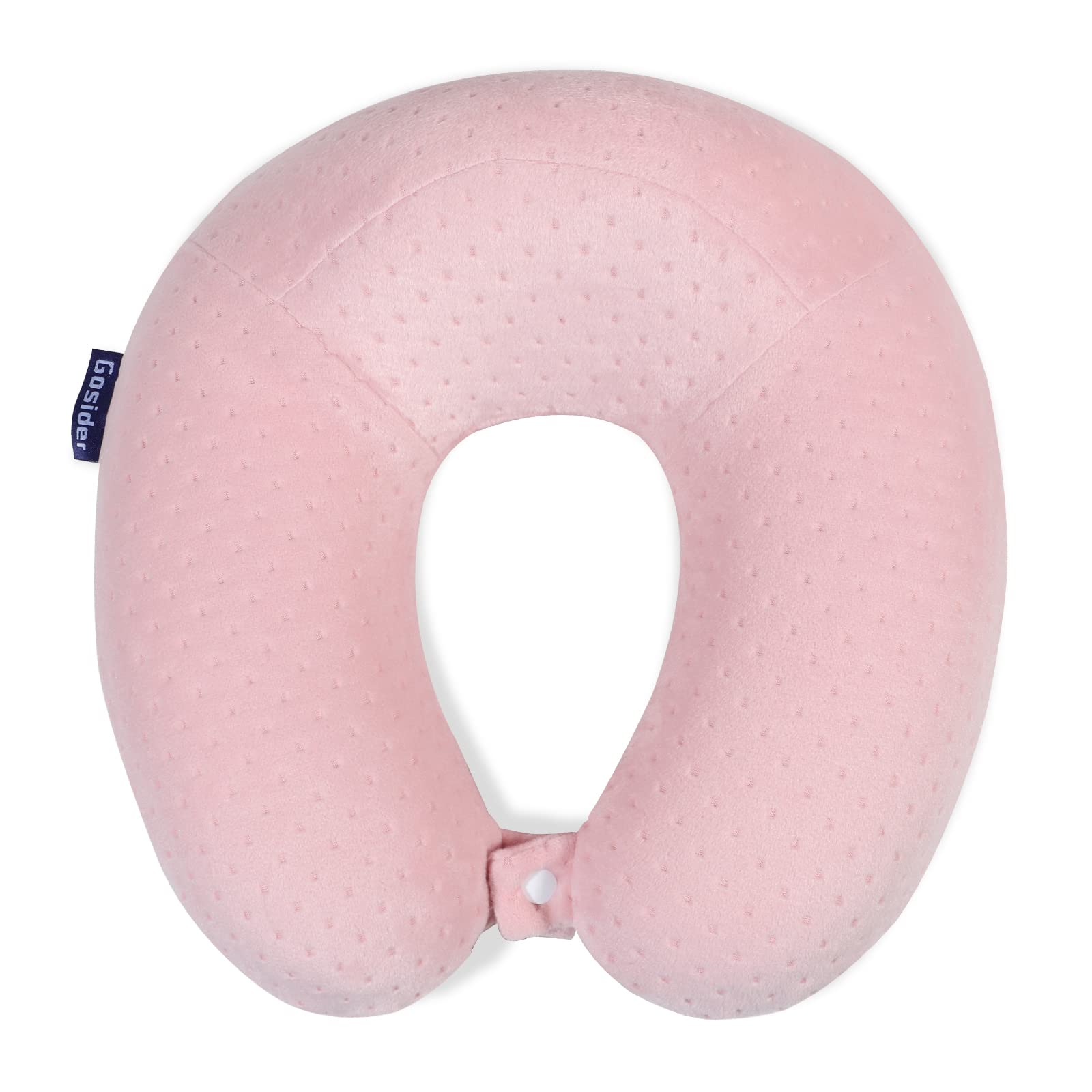 Gosider Neck Pillow Memory Foam Comfortable Travel Neck Pillow, Pink Airplane Pillow U Shape for Head and Neck Support, Portable Neck Pillows for Sleeping Travel Machine Washable