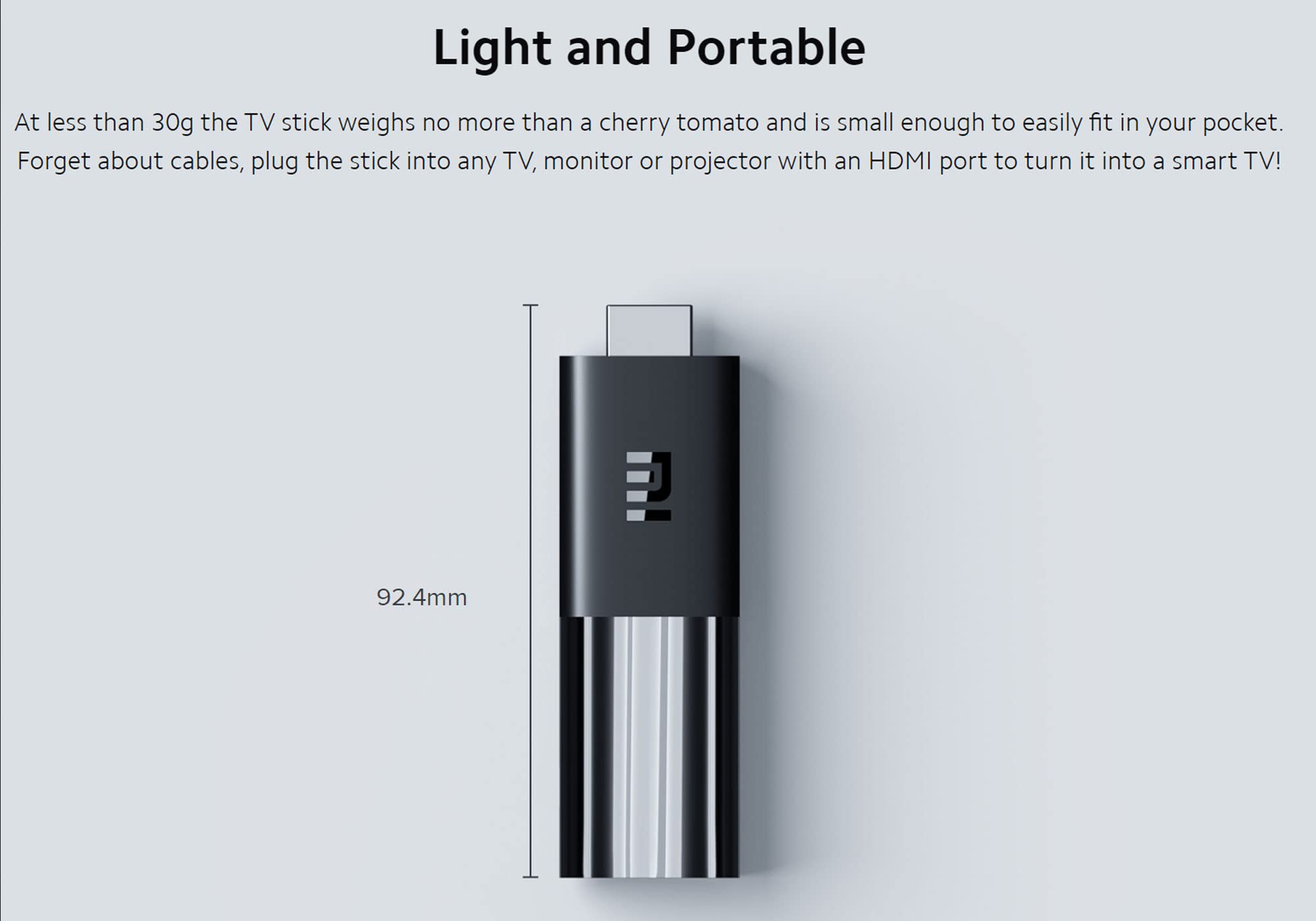 Xiaomi Mi TV Stick, 1GB RAM + 8GB ROM 1080P HDR, Quad Core 64 Bit Android 9.0 - Direct Replacement of Mi TV Box S