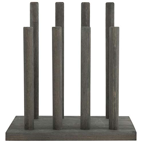 MyGift Vintage Gray Solid Wood Boot Rack Organizer for Tall Boots, Entryway Mudroom Closet Shoe Rack, Winter and Rain Boots Drying Stand, Holds 4 Pairs