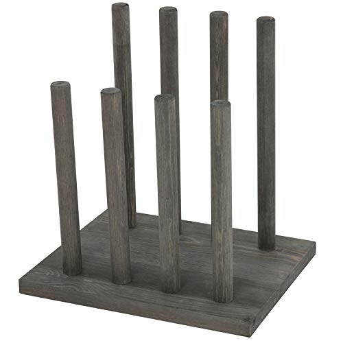 MyGift Vintage Gray Solid Wood Boot Rack Organizer for Tall Boots, Entryway Mudroom Closet Shoe Rack, Winter and Rain Boots Drying Stand, Holds 4 Pairs
