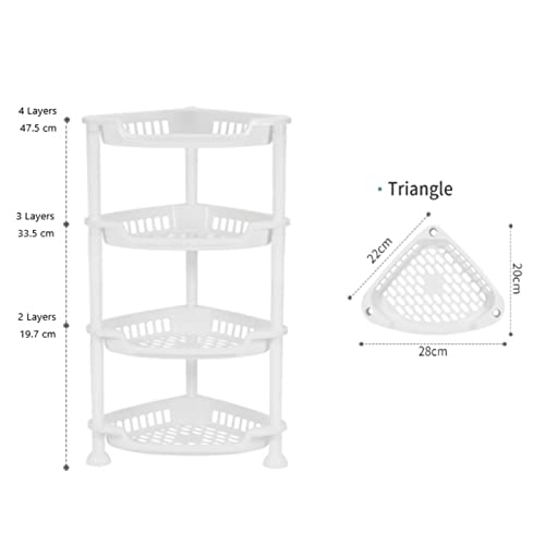 3, 4, 5-tier shower caddy bathroom organizer | Corner shelf for bathroom accessories | Plastic Rustproof Standing Shower Rack with Drain Holes (4-Tier)