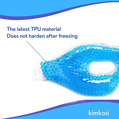 Kimkoo Gel Eye Mask Cold Pads&Cool Compress for Puffy Eyes and Dry Eye,Cooling Eye Ice Masks Gel Bead*1