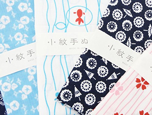 MIYAMOTO Japanese Traditional Towel "Tenugui" Small Pattern 5 type set Basic pattern-3
