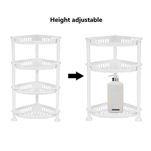 3, 4, 5-tier shower caddy bathroom organizer | Corner shelf for bathroom accessories | Plastic Rustproof Standing Shower Rack with Drain Holes (4-Tier)