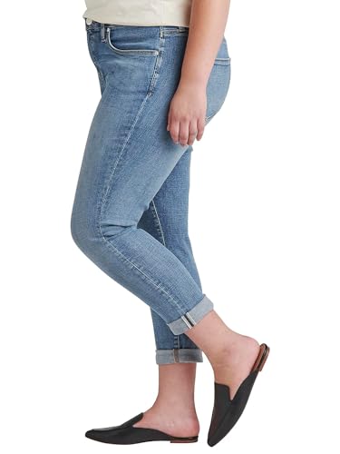 JAG Jeans Women's Plus Size Carter Mid Rise Girlfriend Jeans, New Mid Vintage, 16 Plus