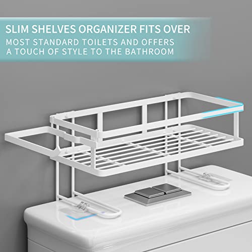 Apsan Over The Toilet Shelf, Bathroom Organizer Multifunctional Toilet Rack,No Drilling Space Saver with Wall Mounting Design (White)
