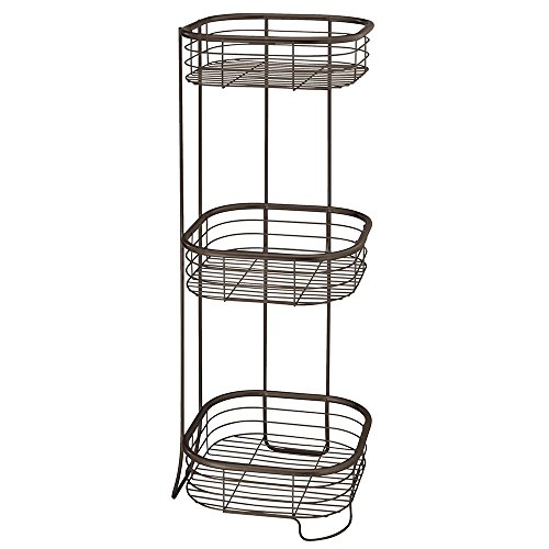 iDesign Standing Shower Caddy Organizer, The Forma Collection β 9.5" x 9.5" x 26.25", Bronze