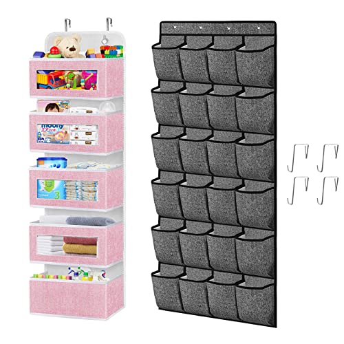homyfort Over the Door Organizer, Hanging Baby Diaper Organizer for Nursery,Over the Door Hanging Shoe Rack Organizer