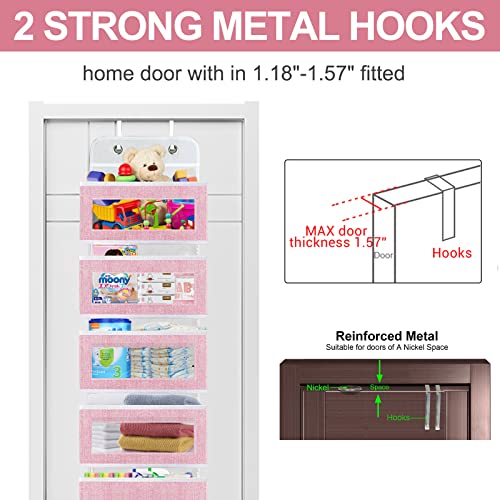 homyfort Over the Door Organizer, Hanging Baby Diaper Organizer for Nursery,Over the Door Hanging Shoe Rack Organizer