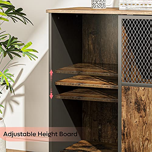 Bestier Bar Cabinets for Liquor and Glasses,Wine Cabinet Coffee Bar for Home with Wine Storage Farmhouse Kitchen Sideboard Buffet Cabinet for Dining Room Living Room Basement Rustic Brown