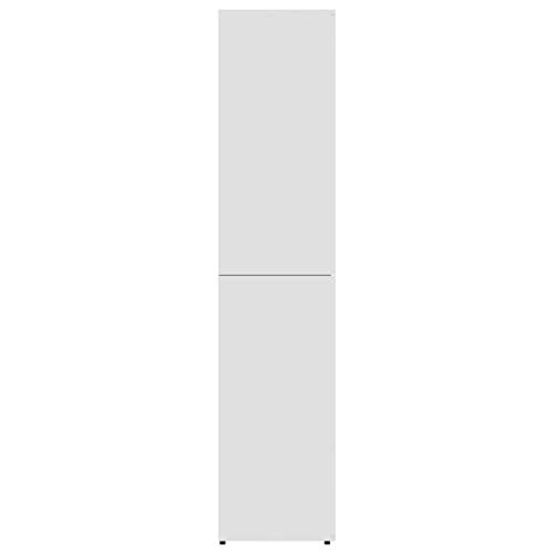 HOMIUSE Shoe Cabinet Storage File Rack Organizer for Filing Kitchen Bathroom Toilet Pantry Corner Home Holder Shelf Outdoor Indoor Wall Garage Lock White 31.5"x15.4"x70.1" Chipboard