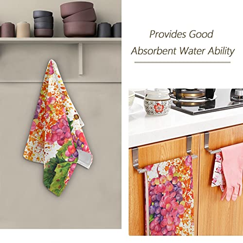 Set of 2 Premium Polyester Cotton Hand Towels Vintage Wine Grape, Highly Absorbent,28.3 x 14.4in(227vb1a)