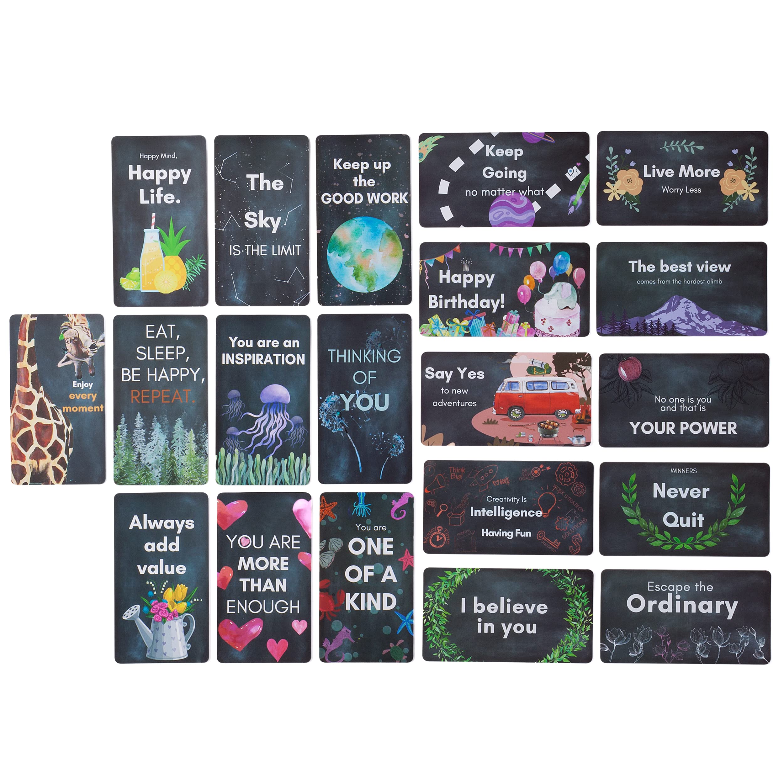 Mr. Pen- Inspirational Cards, 60 pcs, Positive Affirmations Cards, Motivational Cards with Unique Quotes, Inspirational Note Cards, Kindness Cards, Business Card Size and Blank Back(3.5x1.9)