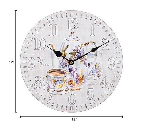 La Crosse Clock 404-2631T-INT 12 Inch Tea Time Quartz Wall Clock