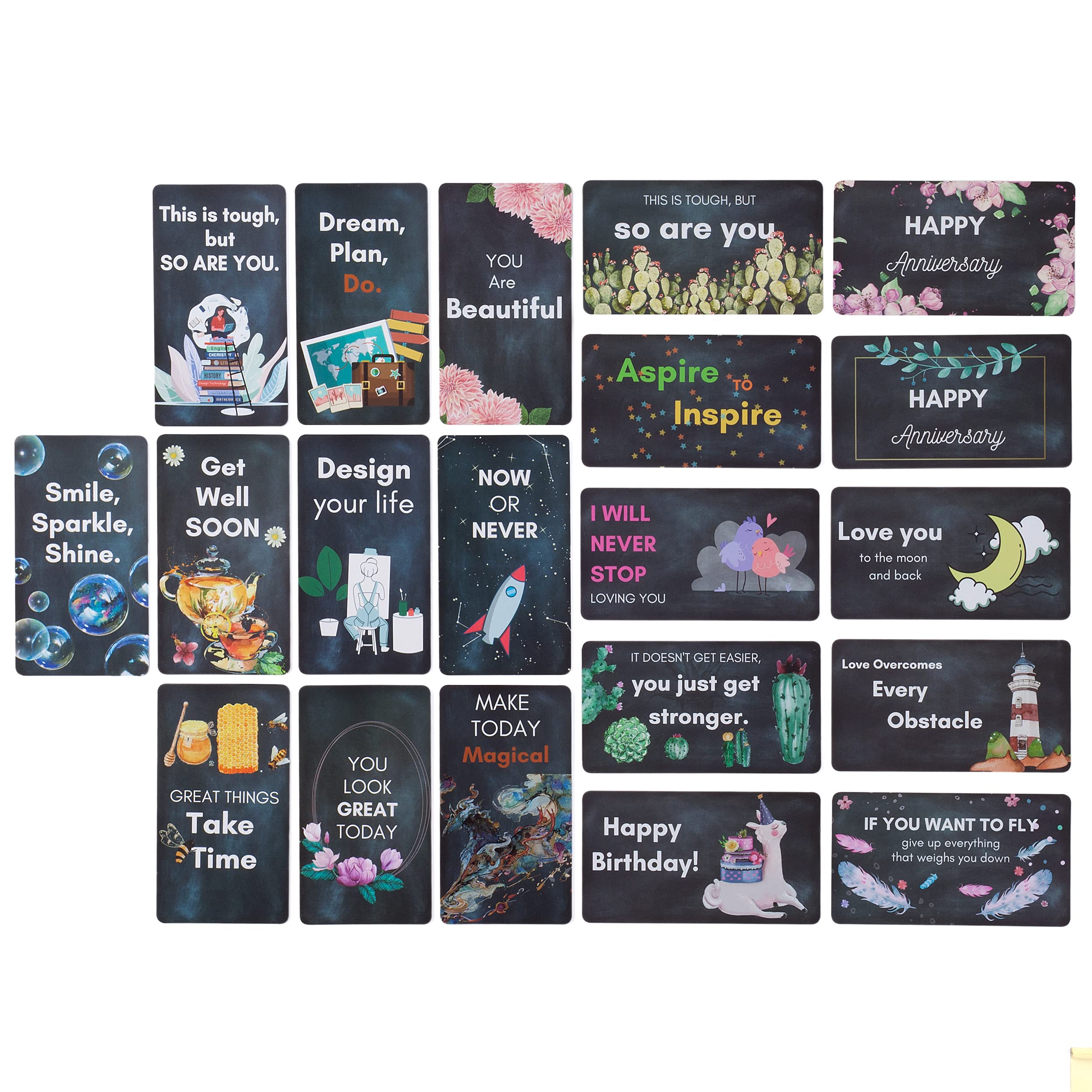 Mr. Pen- Inspirational Cards, 60 pcs, Positive Affirmations Cards, Motivational Cards with Unique Quotes, Inspirational Note Cards, Kindness Cards, Business Card Size and Blank Back(3.5x1.9)