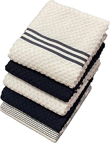 Set of 5, 100% Ring-Spun Cotton Terry Oversized Kitchen Towel, Hand Towel with Hanging Loop, 450 GSM Ultra Absorbent, Heavy Duty, Maximum Softness, Great for Kitchen or Household Size: 16β x 26β