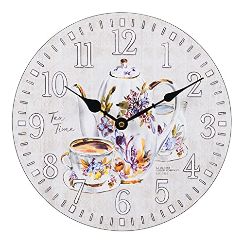 La Crosse Clock 404-2631T-INT 12 Inch Tea Time Quartz Wall Clock
