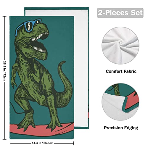 Dinosaur Kids Hand Towels Bath Towel 2Pcs 28x14 Inches Towel for Childrens Gift