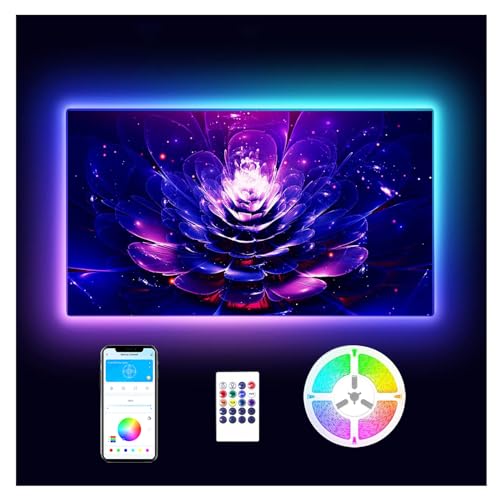 LED Lights for TV 65 Inch, TV LED Backlight, 15ft LED TV Lights for 45-75 Inch, RGB LED Strip Lights with Remote, Bluetooth APP, USB Powered Music Sync TV LED Lights for Bedroom, Gaming Room Decor