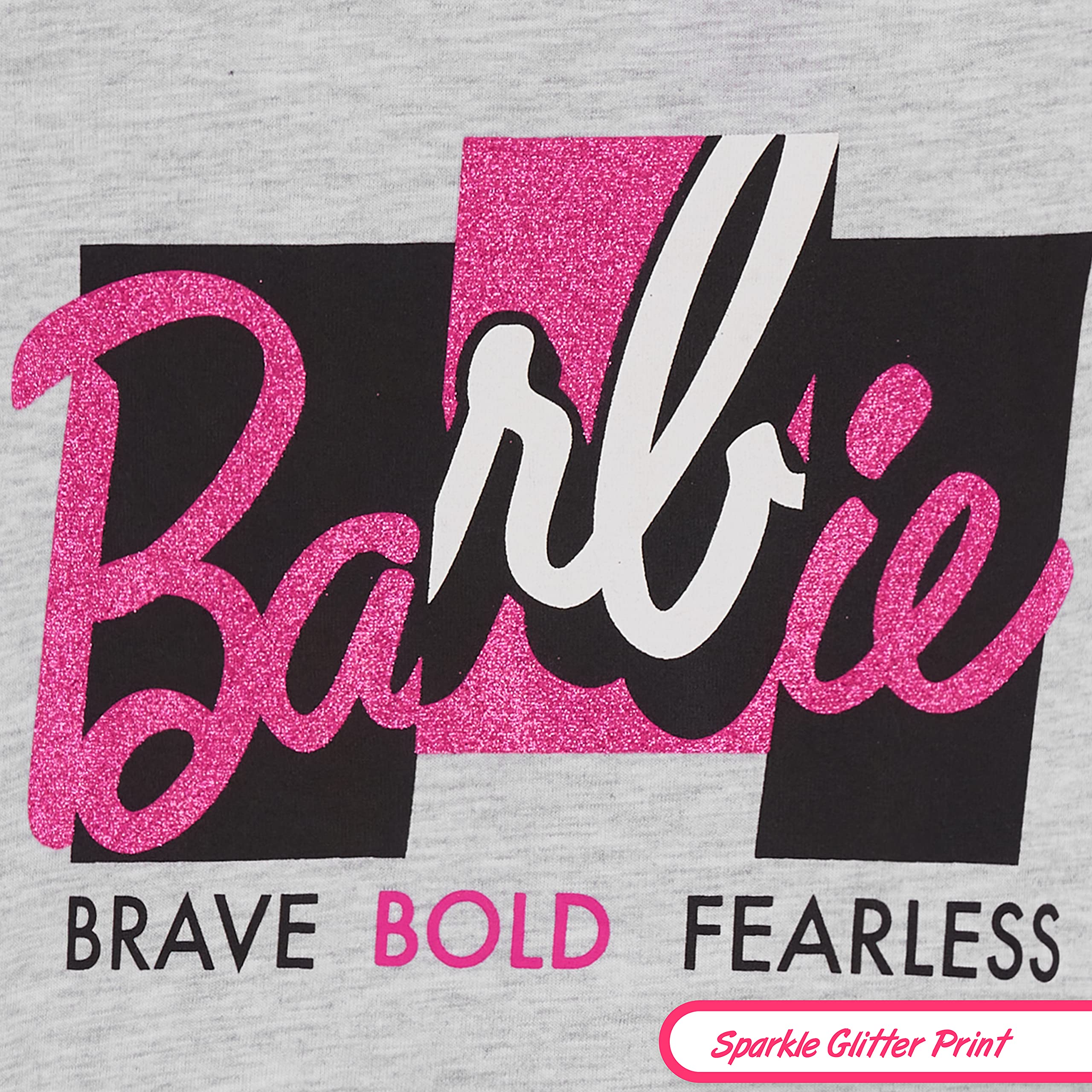 Barbie T-shirts & Leggings For Girls, Kids Outfits Age 2-13, Cute Clothes (Grey/Purple, 4-5 Years)