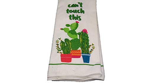 TopNotch Outlet Kitchen Towels - Bar Towel - Towel Linen Set (2 Pc) Adorable Can't Touch This Cactus Towel Set - Dish Towel - Man Cave - Kitchen Decorations