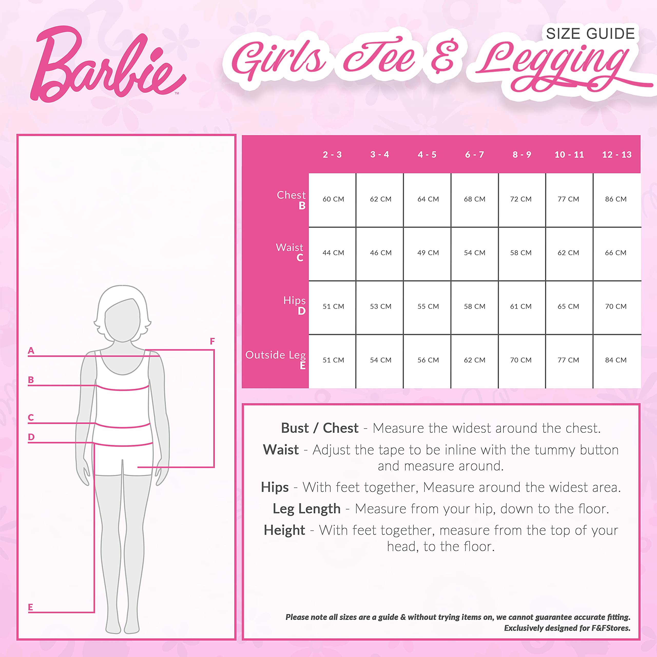 Barbie T-shirts & Leggings For Girls, Kids Outfits Age 2-13, Cute Clothes (Grey/Purple, 4-5 Years)