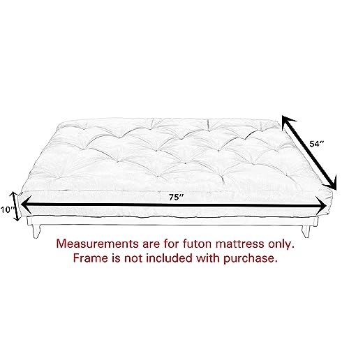 Trupedic Poly Solid Full Futon Mattress, 10-inch, Black