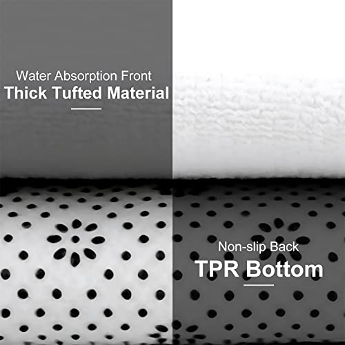 4 Pcs Geometric Blue Shower Curtain Sets with Non-Slip Rugs,Toilet Lid Cover and Bath Mat, Black and Gray Bathroom Decor Set Accessories with Polyester Fabric Durable Shower Curtains