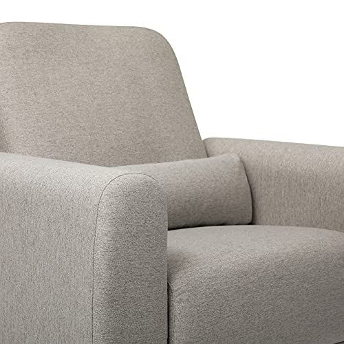Babyletto Tuba Glider in Performance Grey Eco-Weave with Silver Base, Water Repellent & Stain Resistant, Greenguard Gold and CertiPUR-US Certified