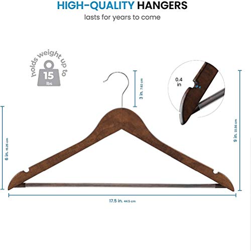 GSDNV 10/20PCS Wide Shoulder Wonder Hangers Coat Solid Wood Mounted Sundries Handbag High-Grade Suit Adult Woods Hanger for Clothes (Color : 20pcs)